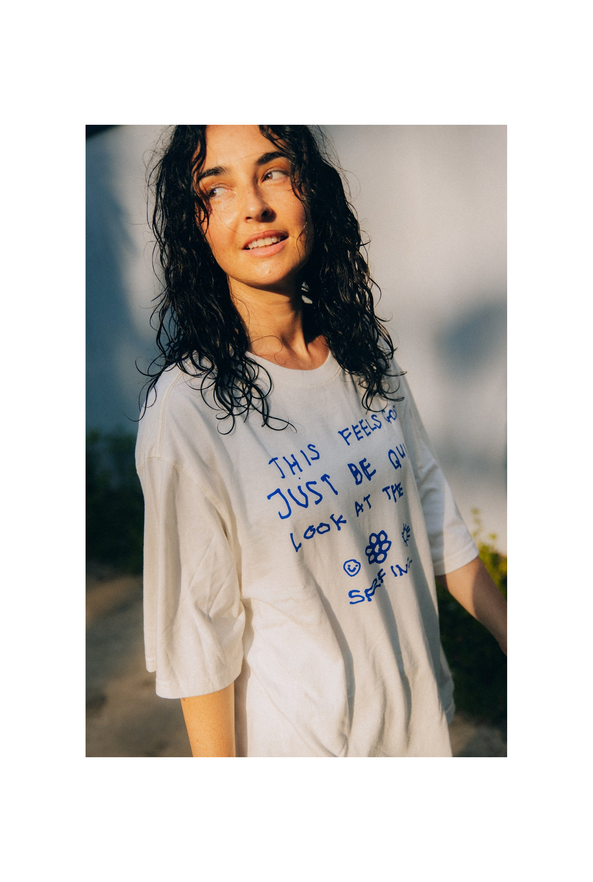 Just Be Quiet Box Tee - Vintage White | Women's T-shirt | Surf Inc.